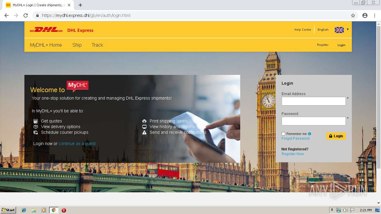 Malware analysis https://mydhl.express.dhl/gb/en/help-center.html No ...