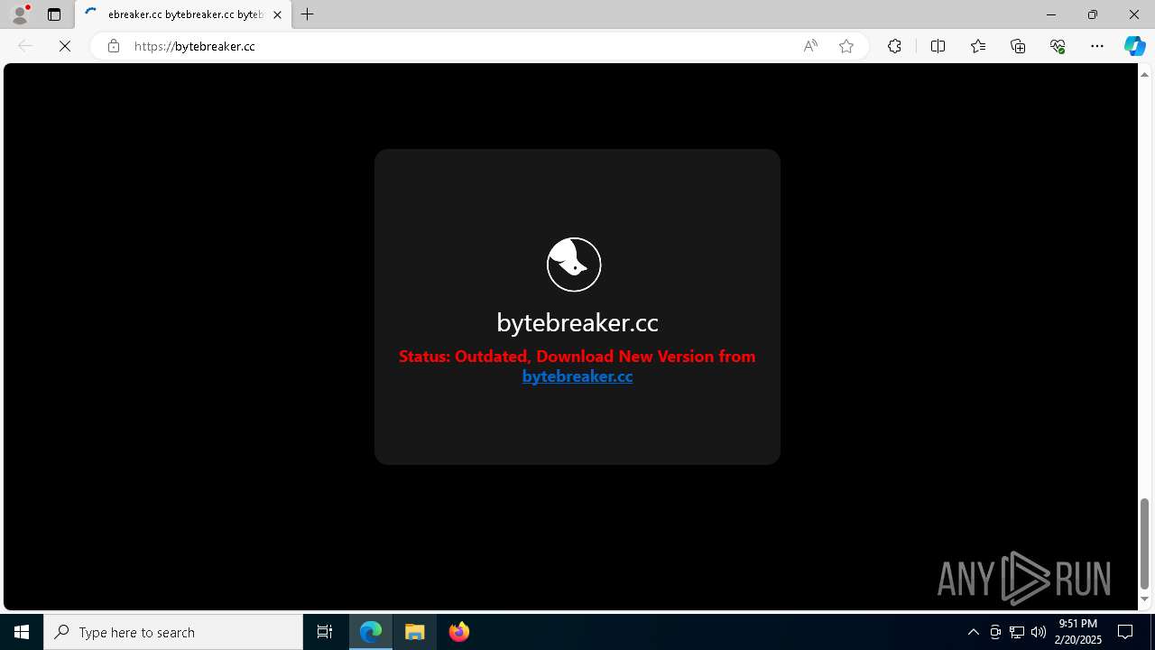 Malware analysis bytebreaker.exe Malicious activity | ANY.RUN - Malware Sandbox Online