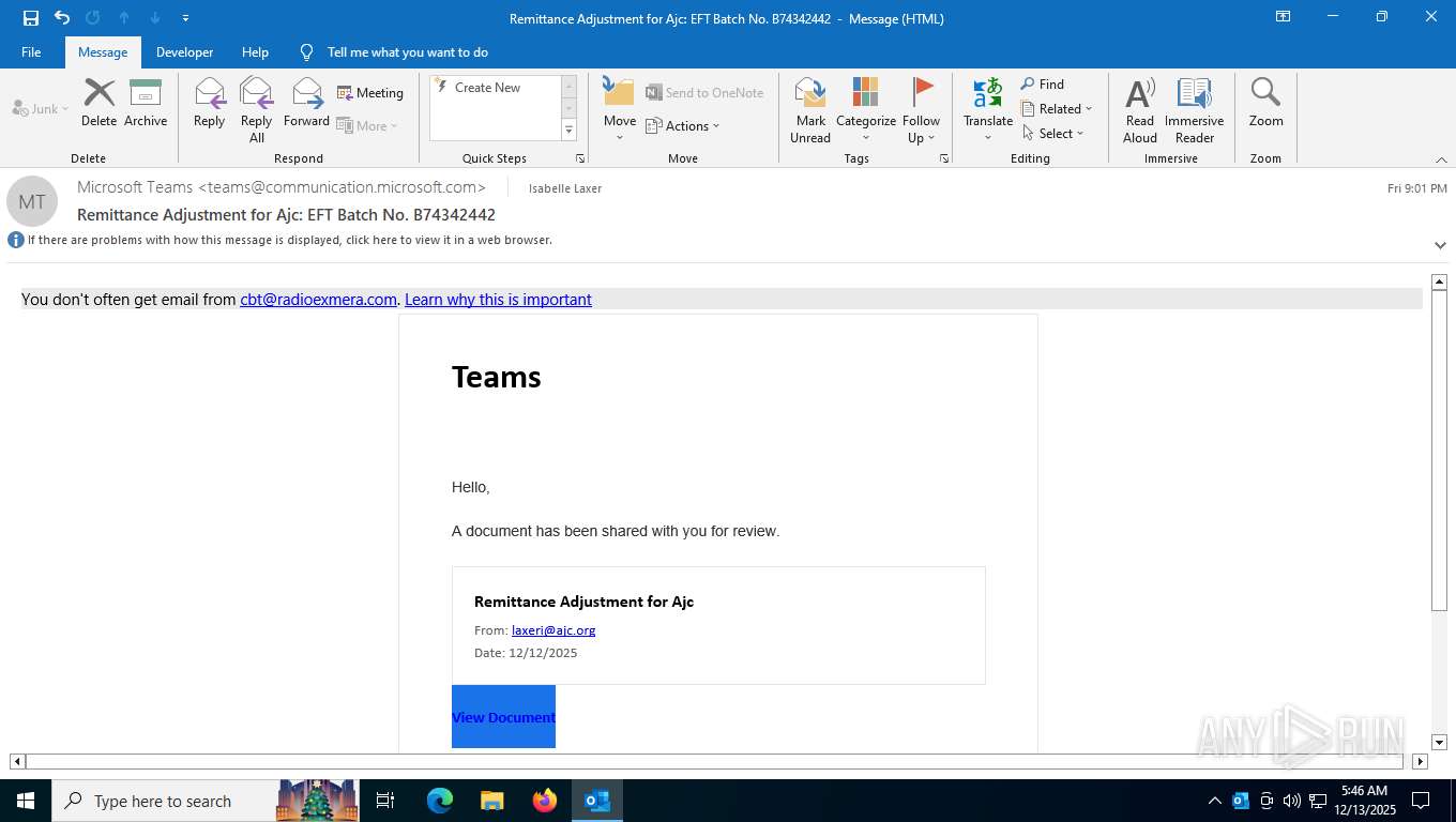 Malware analysis phish_alert_sp2_2.0.0.0sasa.eml Malicious activity ...