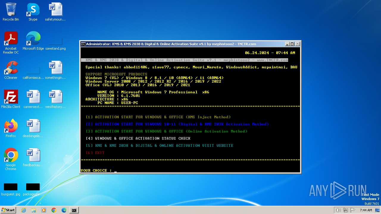 Malware analysis KMS_Suite.v9.1.EN.bat Malicious activity | ANY.RUN - Malware Sandbox Online