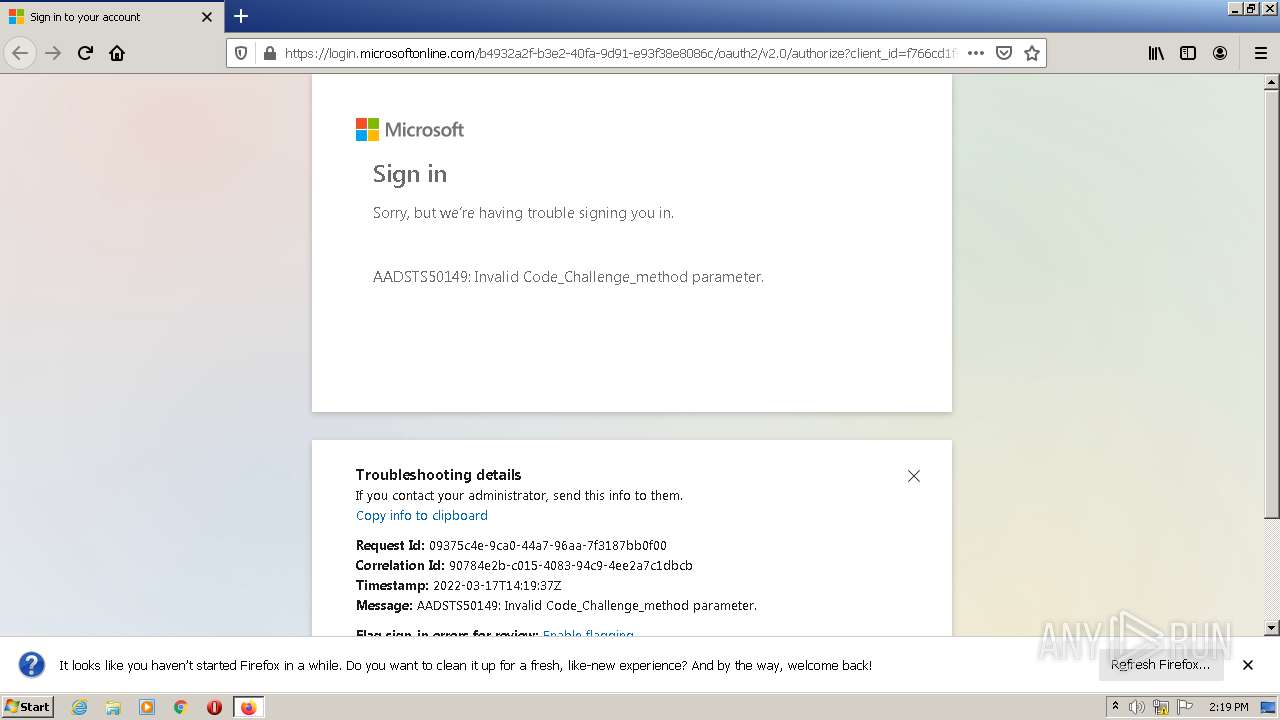 Malware analysis https://login.microsoftonline.com/b4932a2f-b3e2-40fa-9d91-e93f38e8086c/oauth2 ...