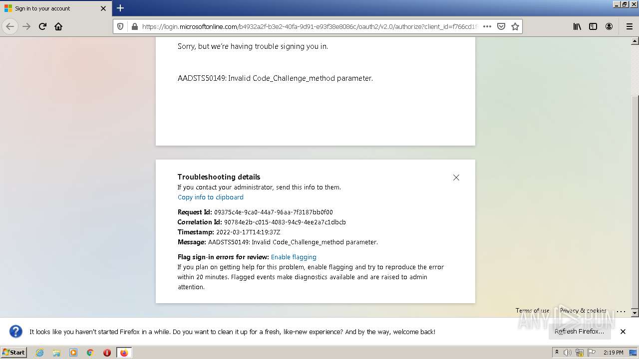 Malware analysis https://login.microsoftonline.com/b4932a2f-b3e2-40fa-9d91-e93f38e8086c/oauth2 ...
