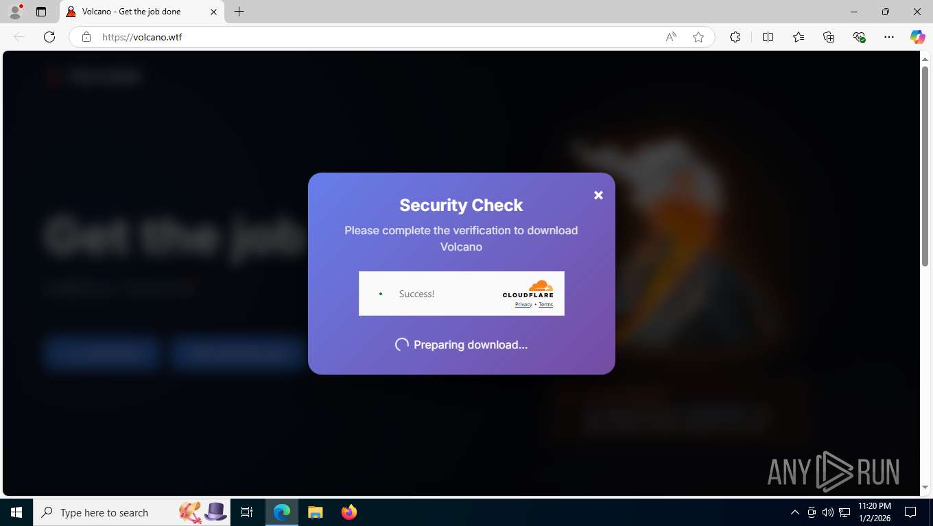 Malware analysis https://volcano.wtf/ Malicious activity | ANY.RUN ...