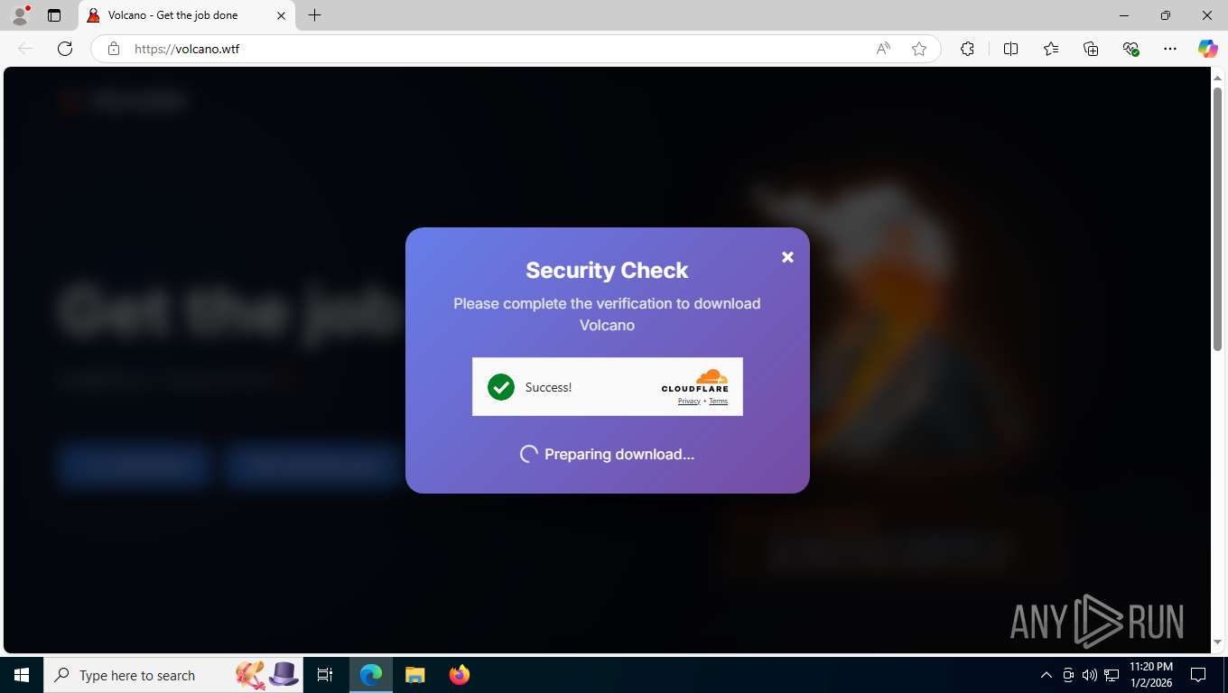 Malware analysis https://volcano.wtf/ Malicious activity | ANY.RUN ...