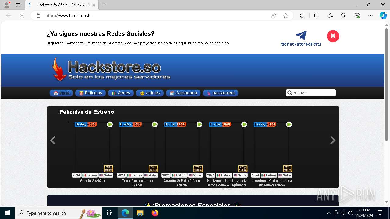 Malware analysis https://www.hackstore.fo/ No threats detected | ANY.RUN - Malware Sandbox Online