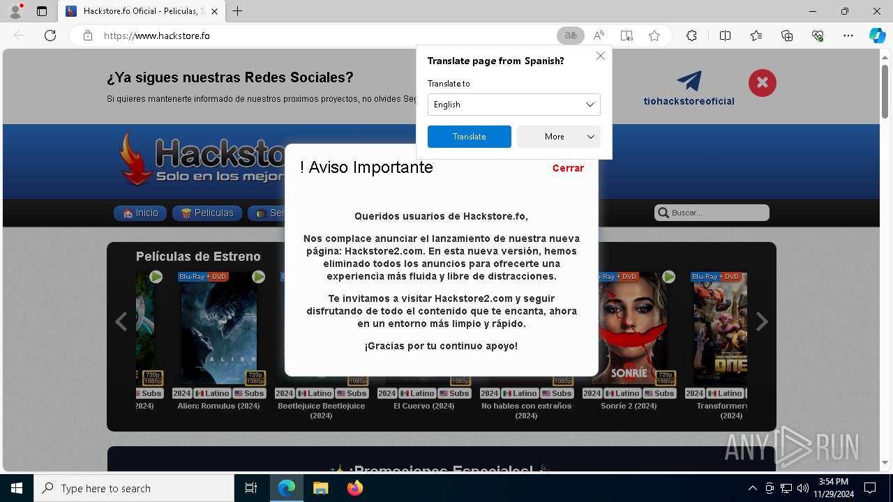 Malware analysis https://www.hackstore.fo/ No threats detected | ANY.RUN - Malware Sandbox Online