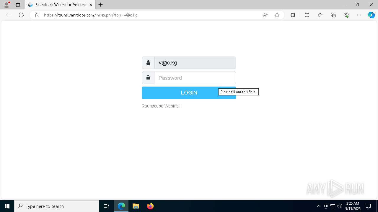 Malware analysis https://round.sanrdoos.com/index.php?top=v@o.kg Malicious activity | ANY.RUN ...