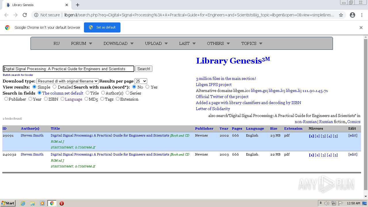 Malware Analysis Http: Libgen.li Search.php?req=digital+signal