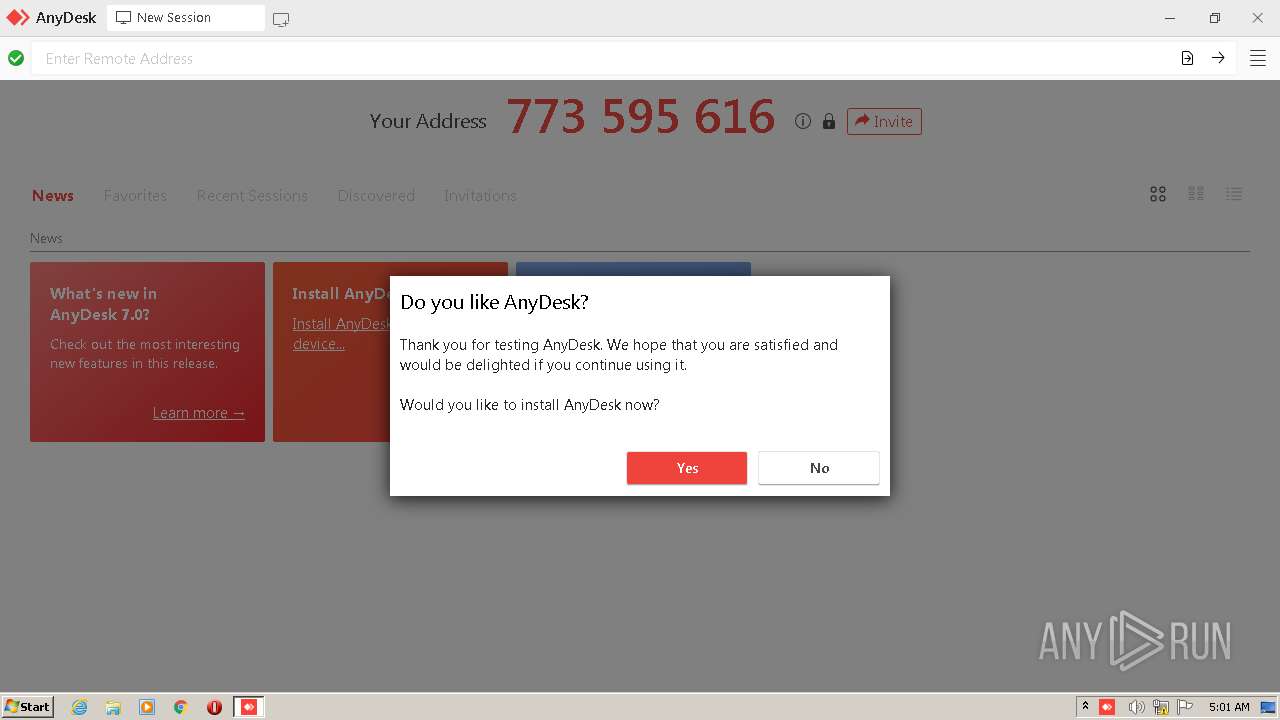 Malware analysis AnyDesk.exe Malicious activity | ANY.RUN - Malware ...