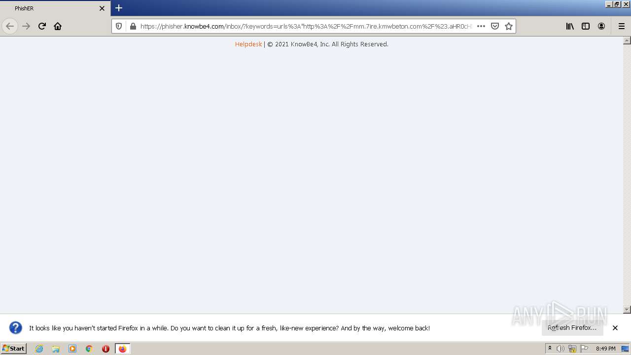 Malware analysis https://phisher.knowbe4.com/inbox/?keywords=urls%3A ...