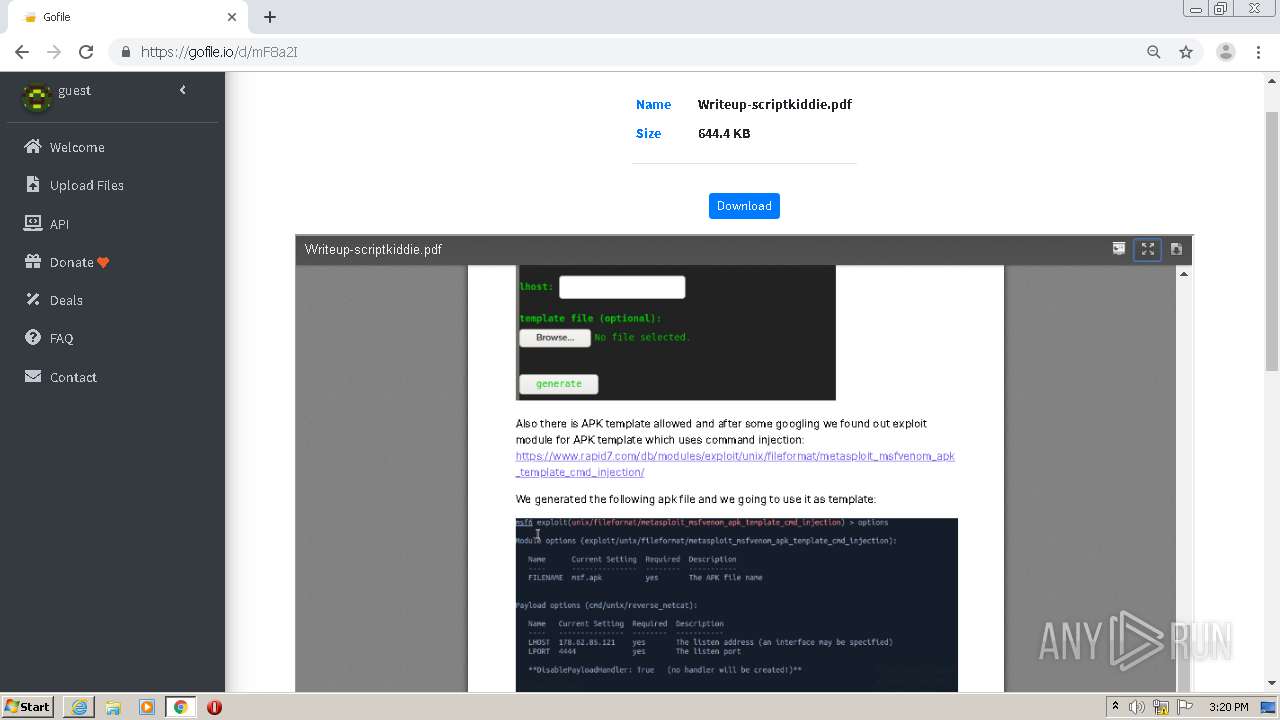 Malware analysis https://gofile.io/d/mF8a2I Malicious activity | ANY.RUN - Malware Sandbox Online