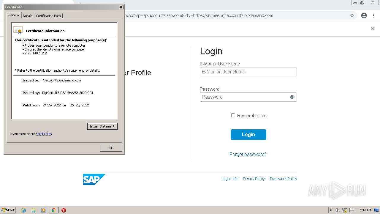 Malware analysis https://aymiasmjf.accounts.ondemand.com/saml2/idp/sso ...