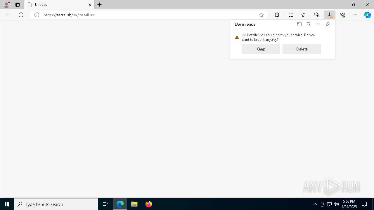 Malware analysis https://astral.sh/uv/install.ps1 Malicious activity ...