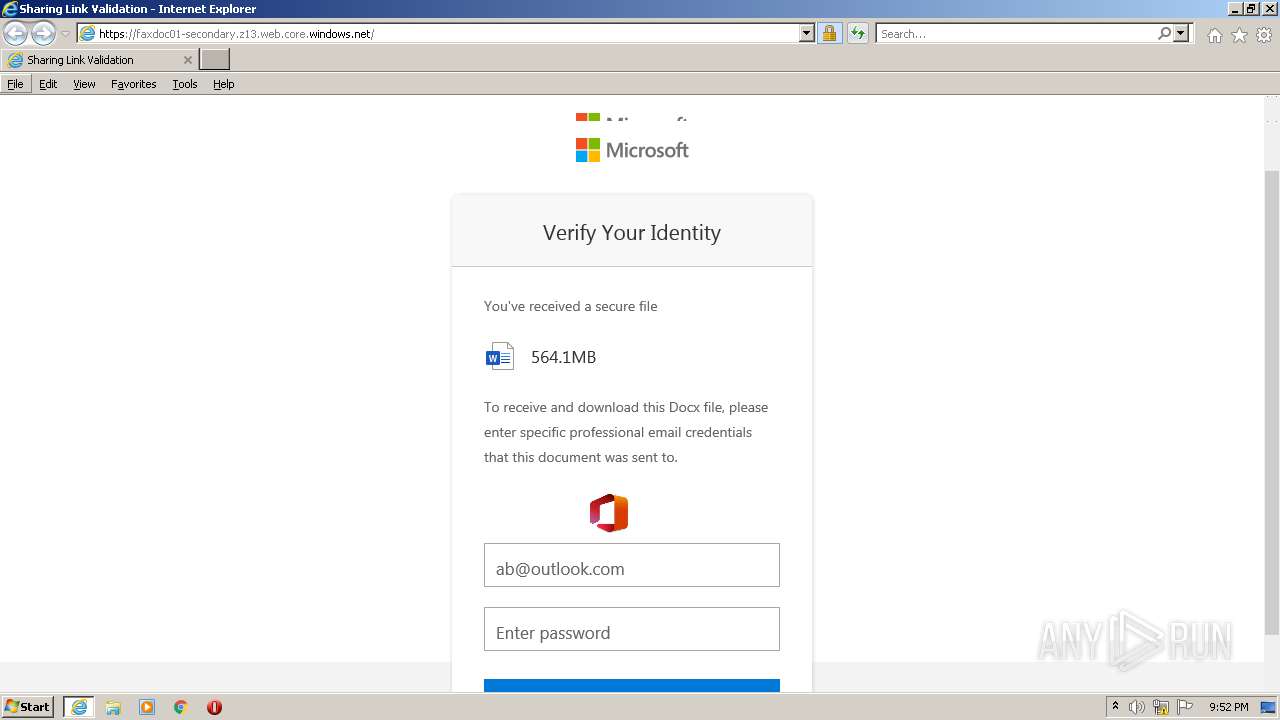 Malware analysis https://faxdoc01-secondary.z13.web.core.windows.net Malicious activity | ANY ...