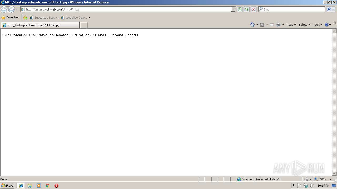 Malware analysis http://testasp.vulnweb.com/t/fit.txt?.jpg No threats ...