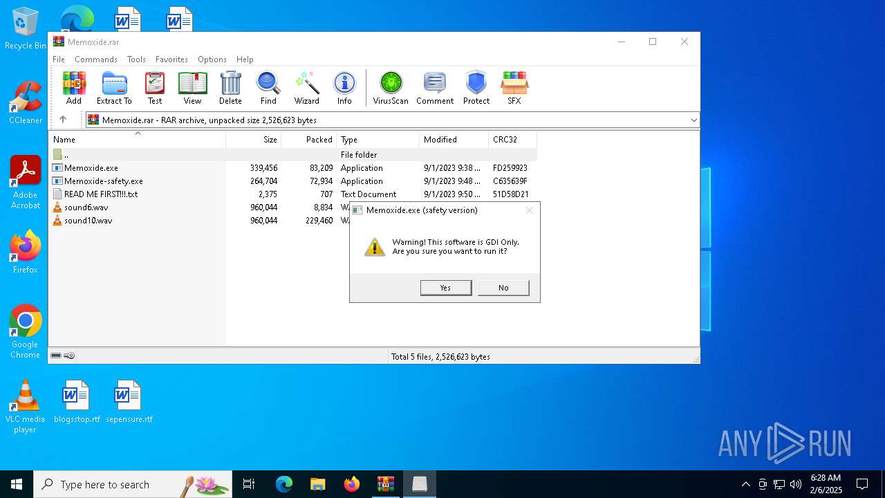 Malware analysis Memoxide.rar Malicious activity | ANY.RUN - Malware ...