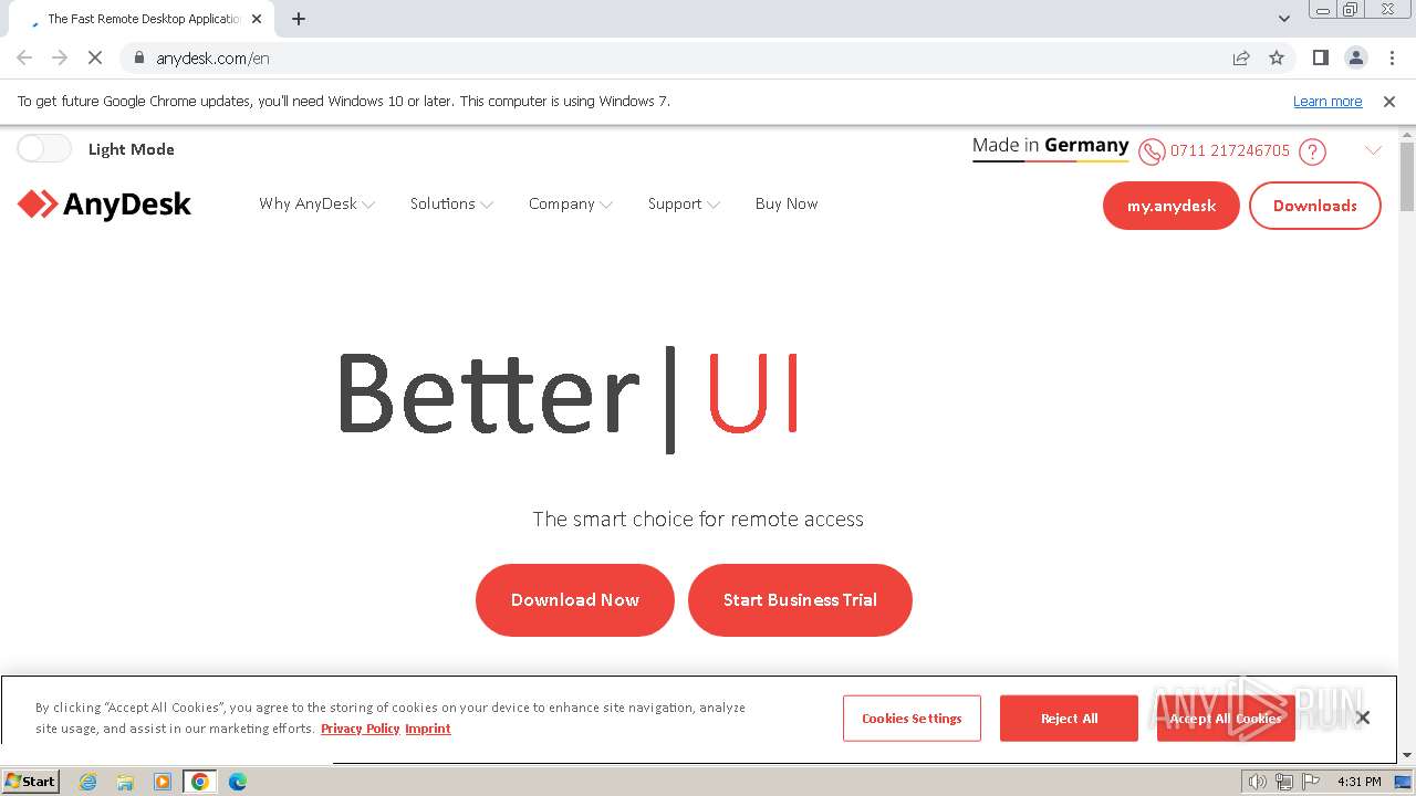 Malware analysis anydesk.com Malicious activity | ANY.RUN - Malware ...