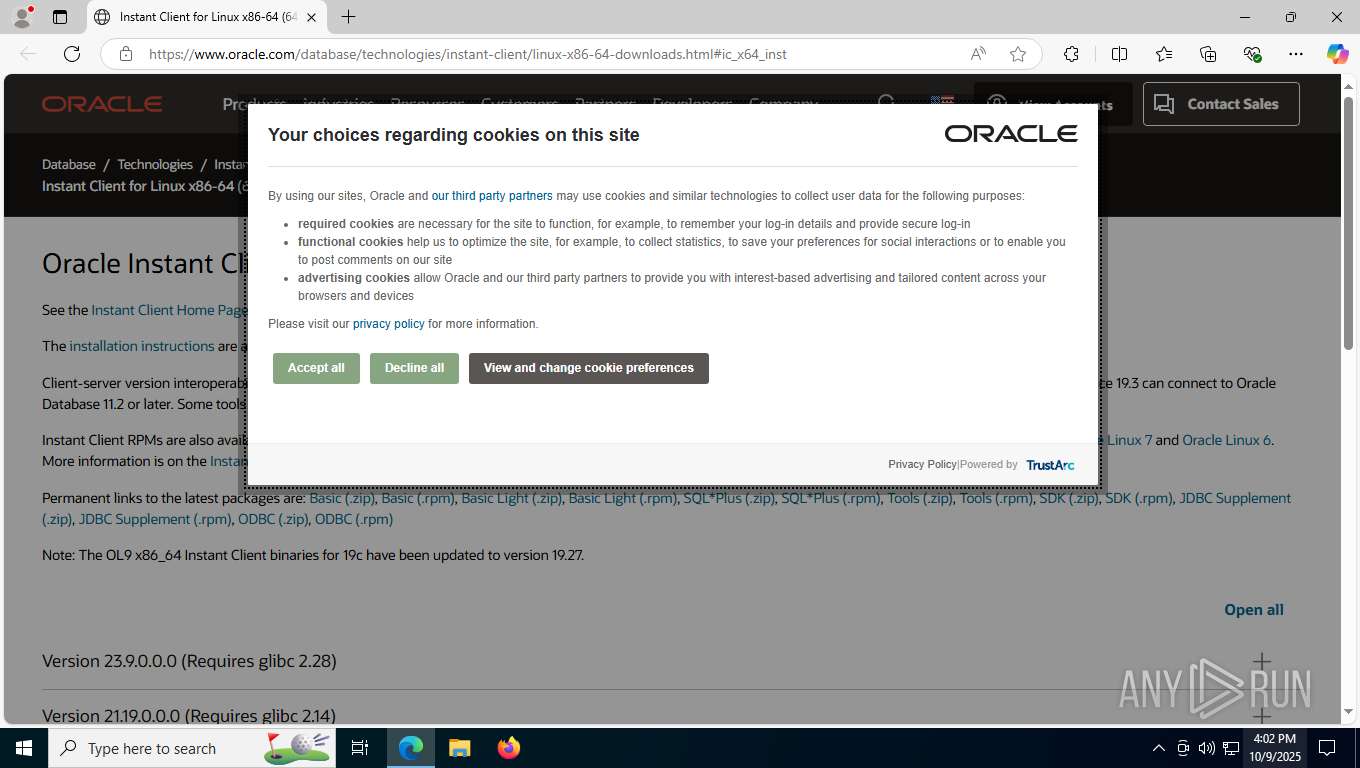 Malware analysis https://www.oracle.com/database/technologies/instant ...