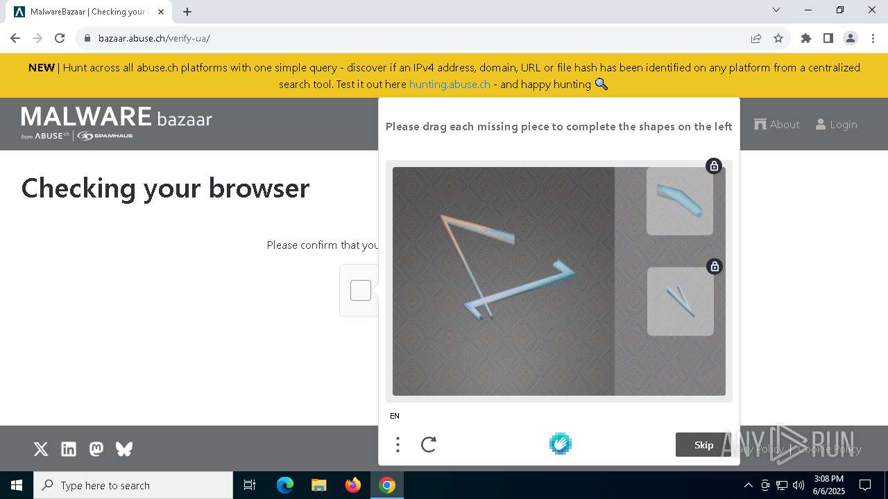 Analysis https://bazaar.abuse.ch/ Malicious activity - Interactive analysis ANY.RUN