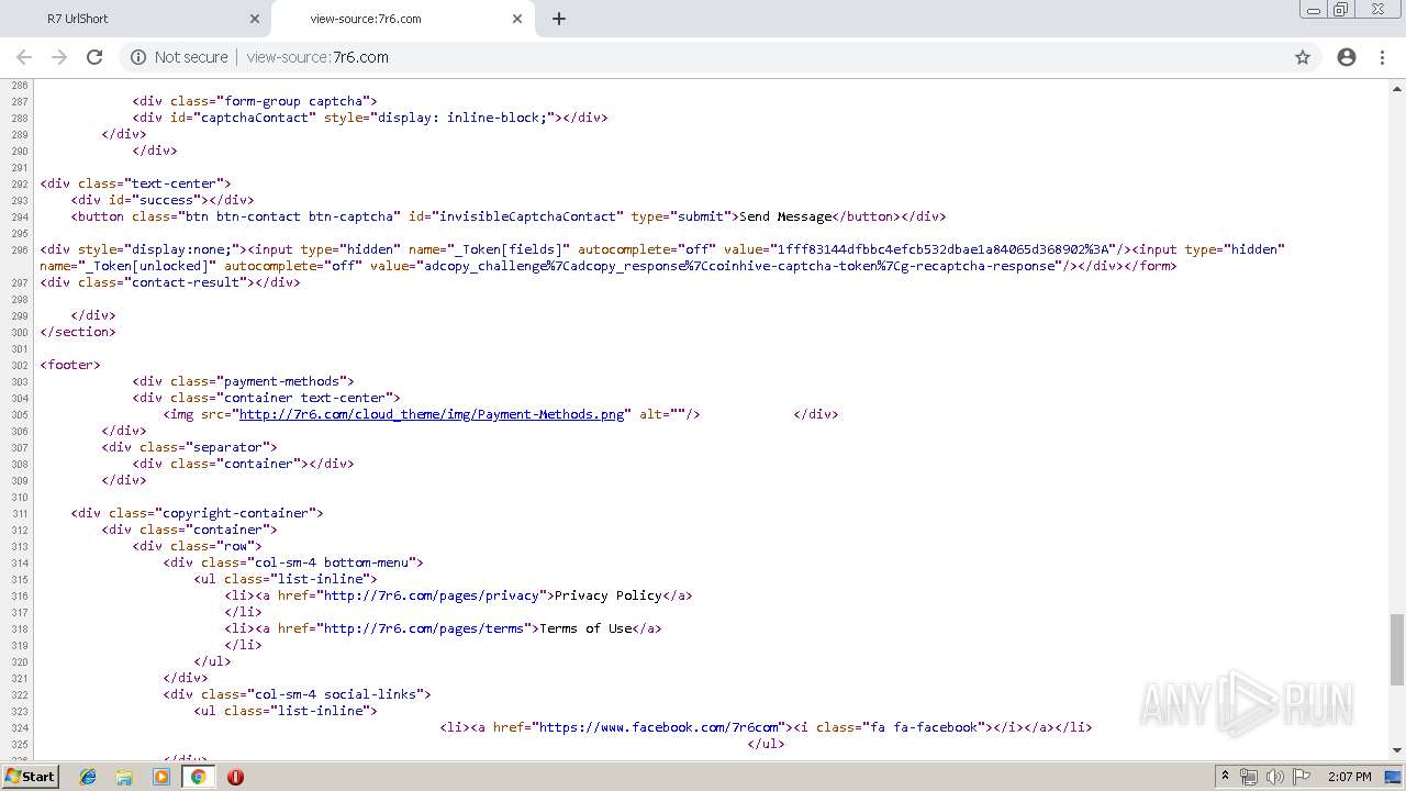Malware analysis http://7r6.com/ No threats detected | ANY.RUN ...