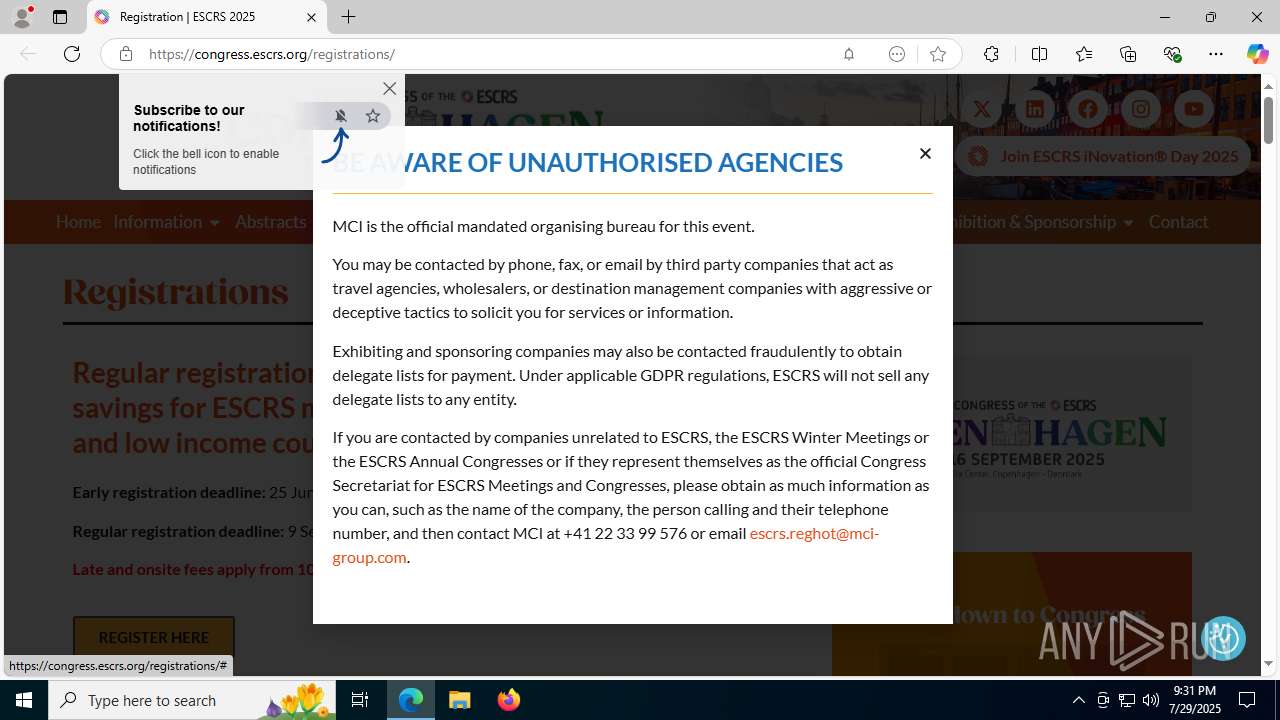 Analysis https://congress.escrs.org/registrations/ No threats detected ...