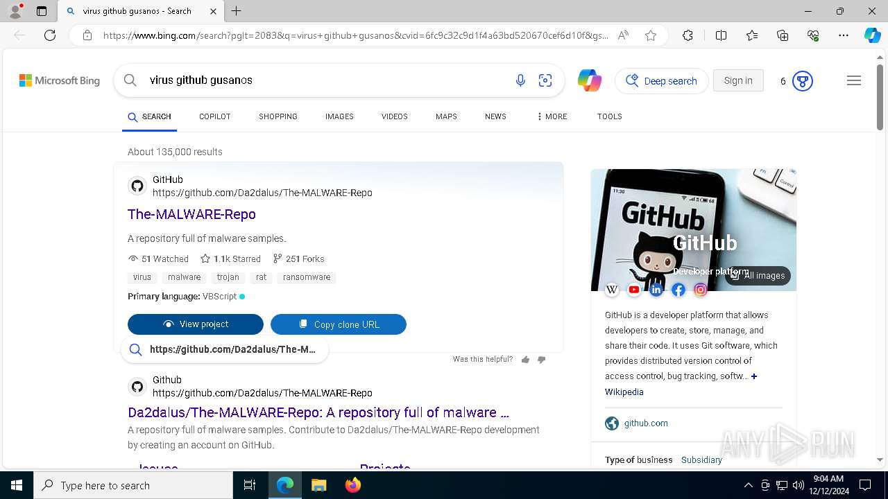 Malware analysis https://www.bing.com/search?pglt=2083&q=virus+github+gusanos&cvid ...