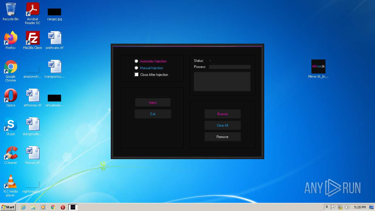 Malware analysis MIRROR.TK.zip Malicious activity | ANY.RUN - Malware ...