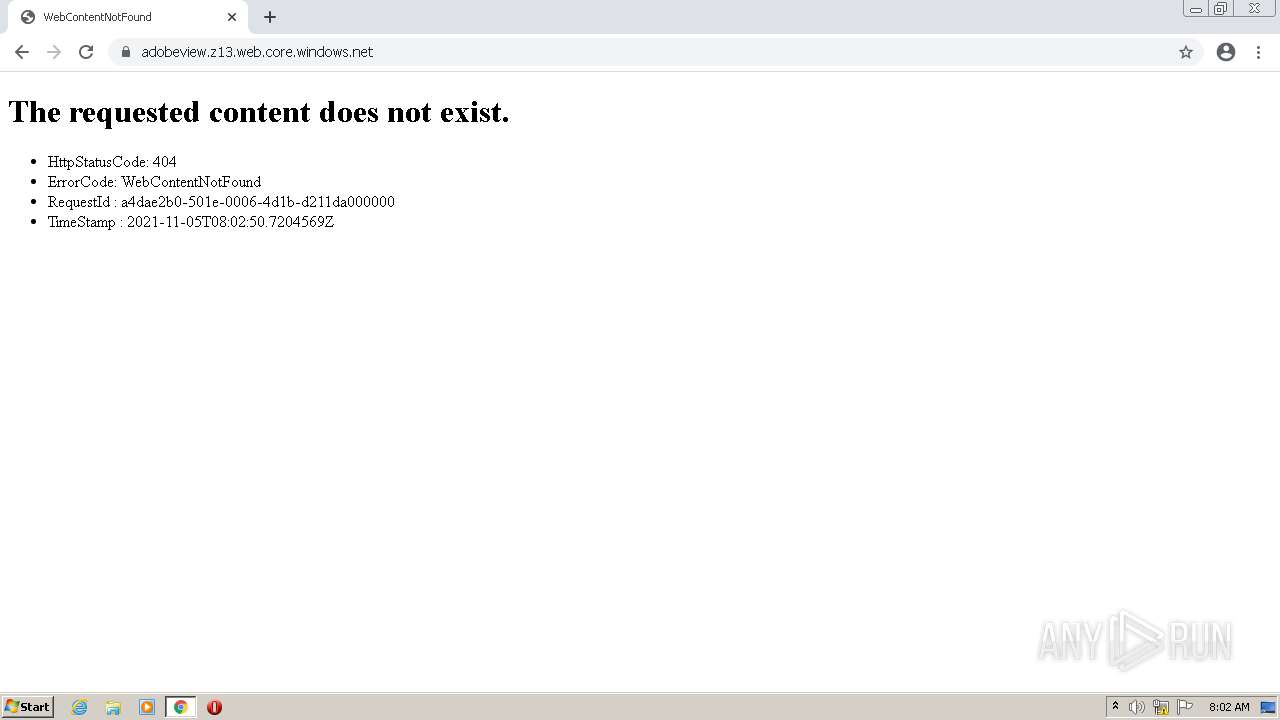 Malware analysis https://adobeview.z13.web.core.windows.net/report.html Malicious activity | ANY ...