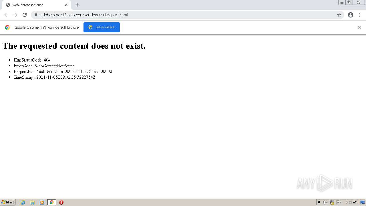 Malware analysis https://adobeview.z13.web.core.windows.net/report.html Malicious activity | ANY ...