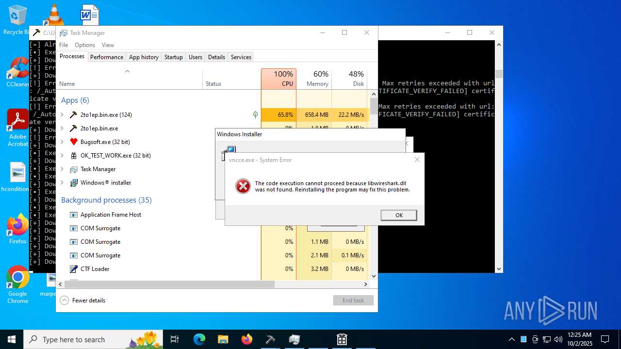 Analysis 2to1ep.bin (MD5: 7D1A85E807FF9B48EDC2E08A01B35E07) Malicious ...