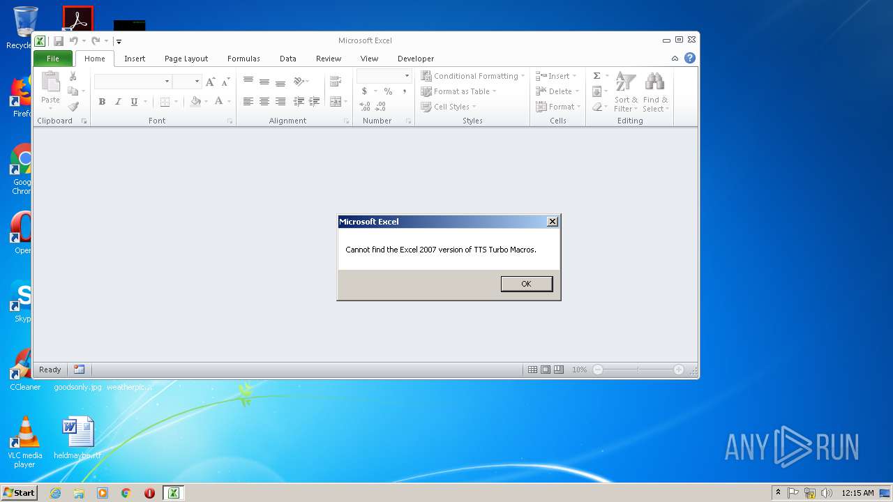 Malware analysis TTS_Turbo_Macros_v5.0.xla Suspicious activity | ANY ...