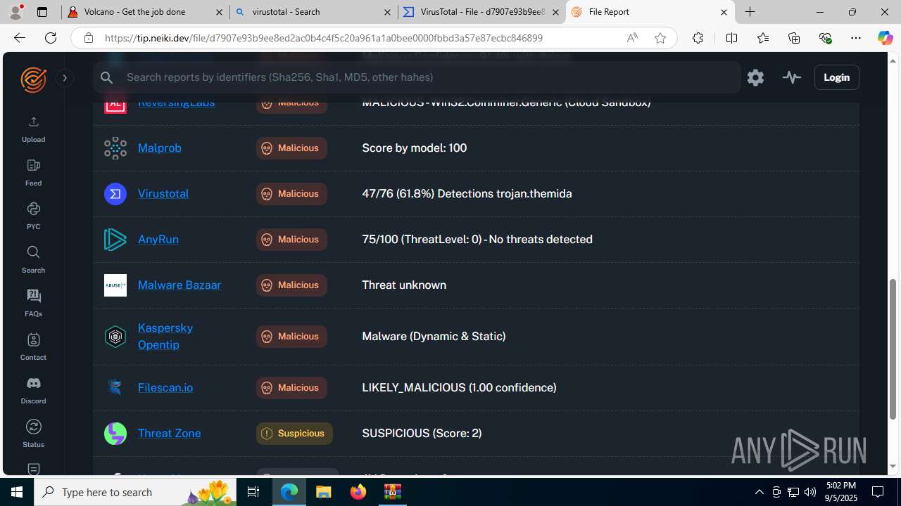 Malware analysis https://volcano.wtf/ Malicious activity | ANY.RUN ...