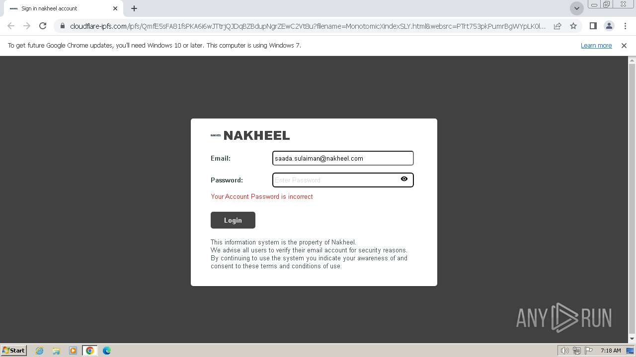 Malware analysis https://cloudflare-ipfs.com/ipfs/QmfE5sFA81fsPKA6i6wJTtrjQJDqBZBdupNgrZEwC2Vt8u ...