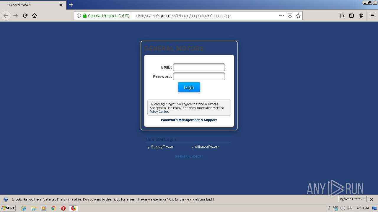 Analysis https://ithelp.gm.com/ No threats detected - Interactive analysis ANY.RUN