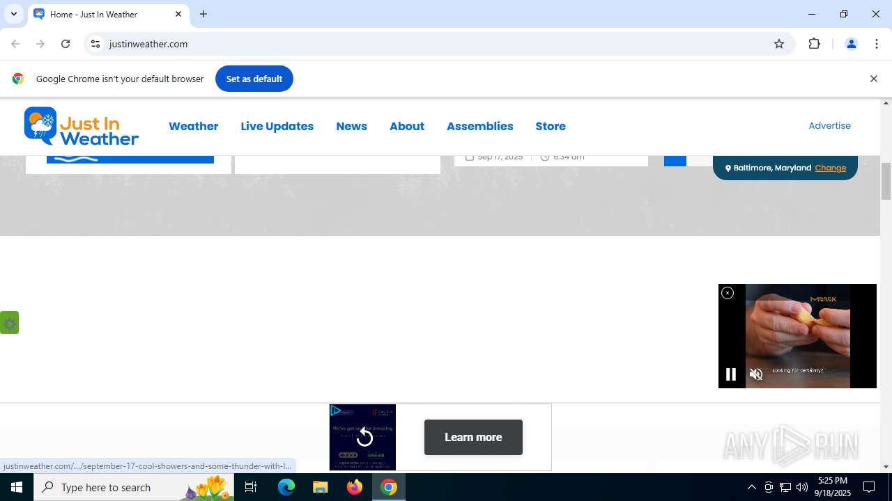 Malware analysis https://justinweather.com/ Malicious activity | ANY ...