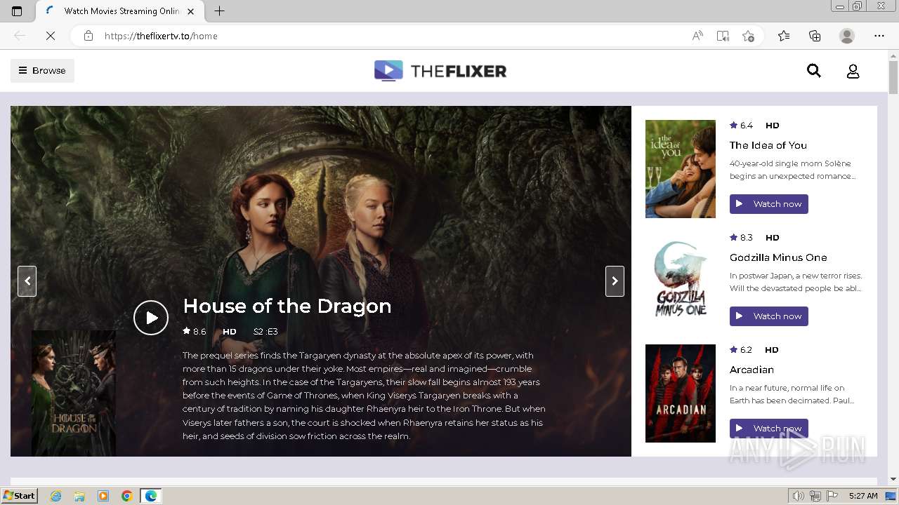 Malware analysis https://theflixertv.to/home Malicious activity | ANY ...