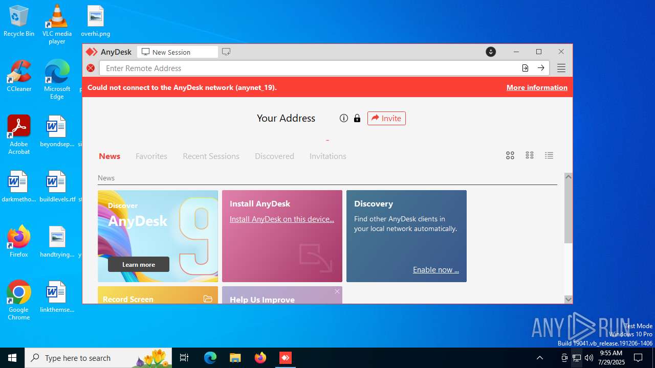 Malware analysis AnyDesk.exe Malicious activity | ANY.RUN - Malware ...