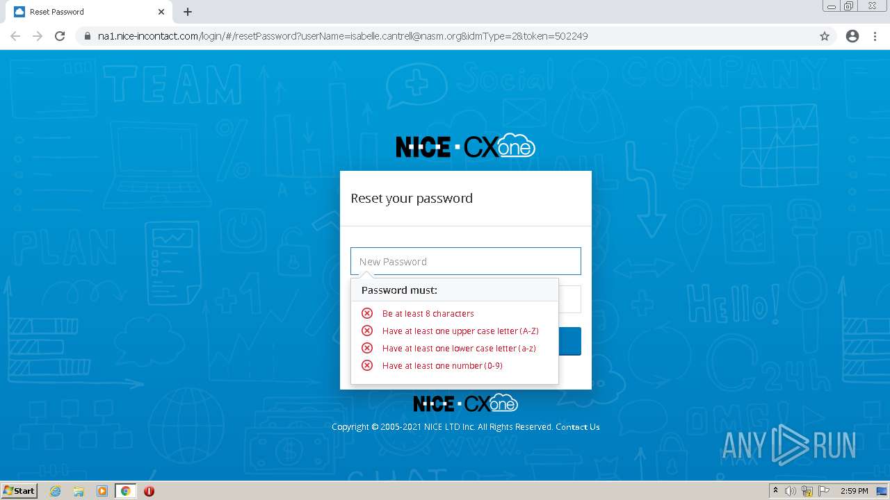 Malware analysis https://na1.nice-incontact.com/login/#/resetPassword ...