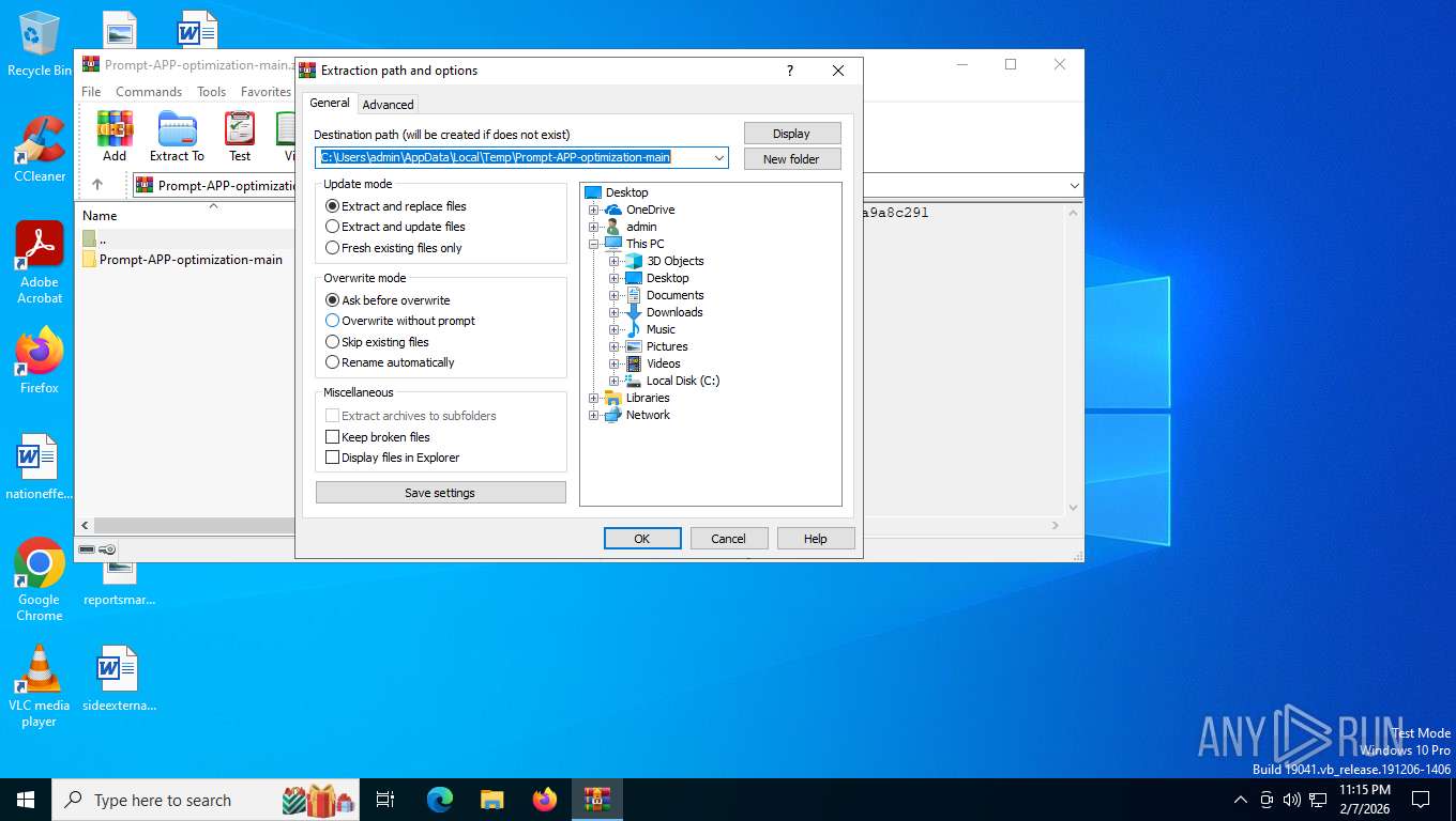Malware analysis Prompt-APP-optimization-main.zip Suspicious activity ...