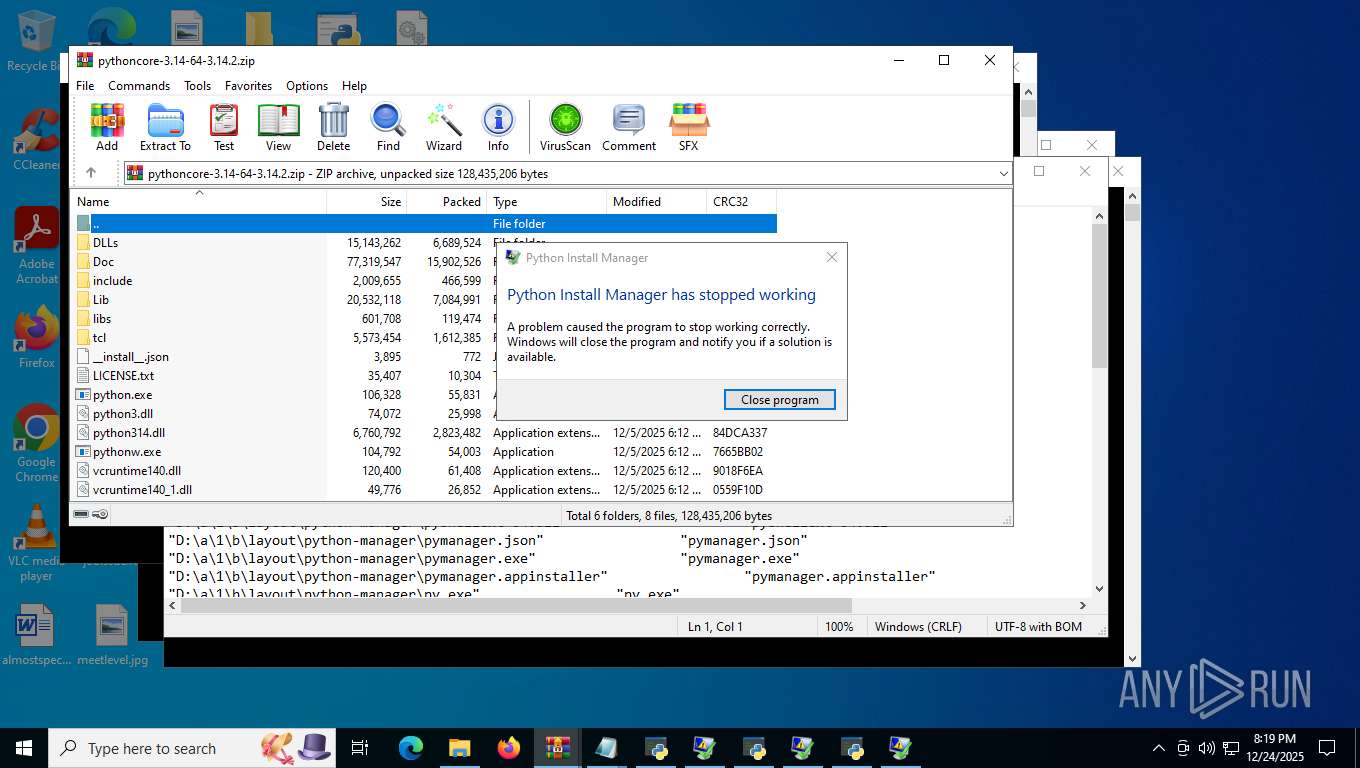 Malware analysis python-manager-25.2.msix Malicious activity | ANY.RUN ...