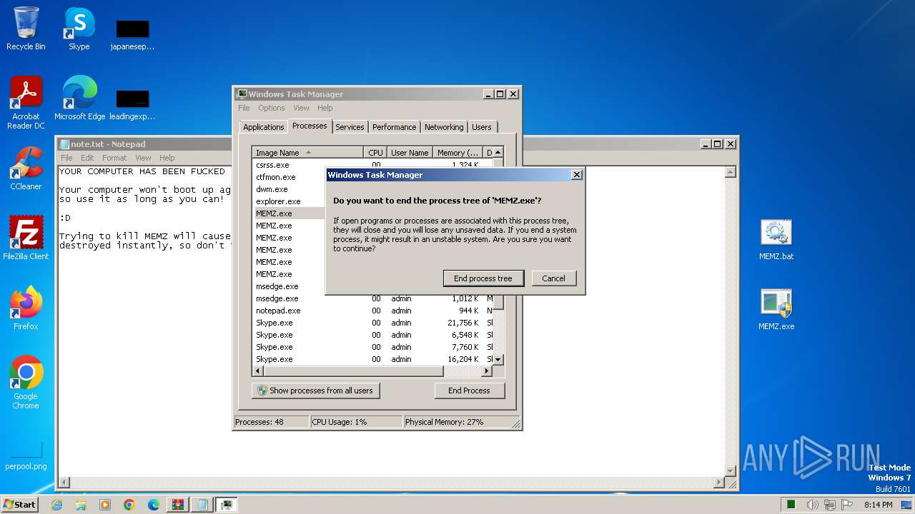 Malware analysis MEMZ 3.0 (1).zip Malicious activity | ANY.RUN ...
