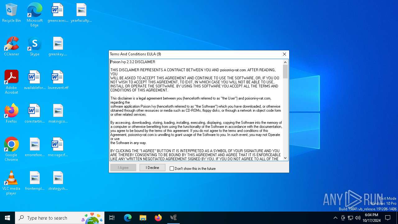Malware analysis Poison_Ivy.exe Malicious activity | ANY.RUN - Malware ...
