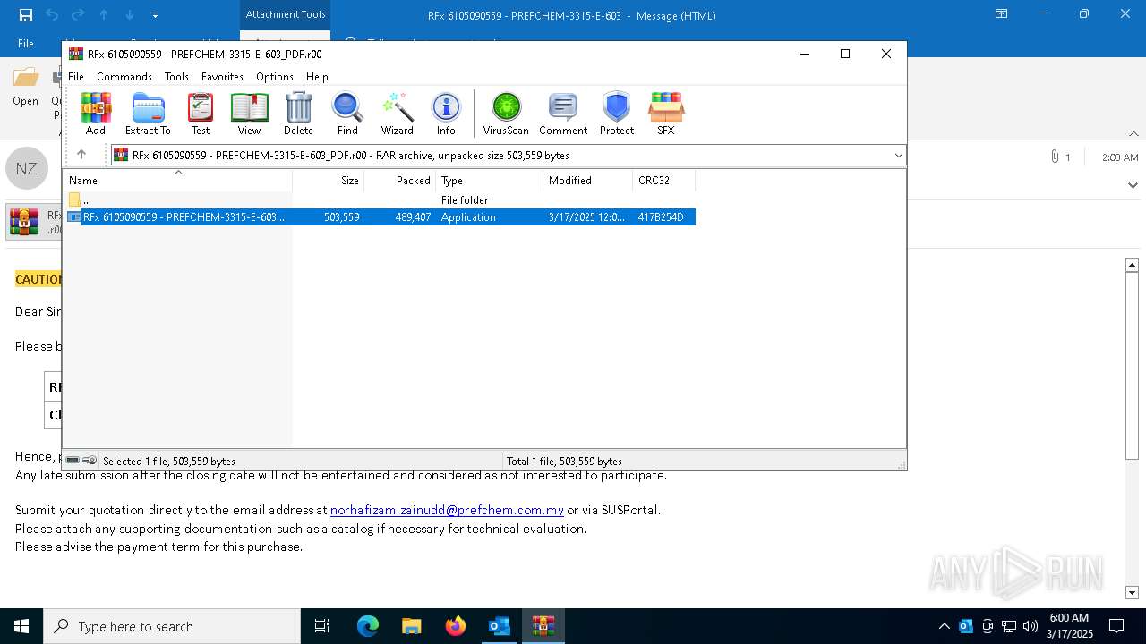 Analysis RFx 6105090559 - PREFCHEM-3315-E-603 (508 KB).msg (MD5 ...