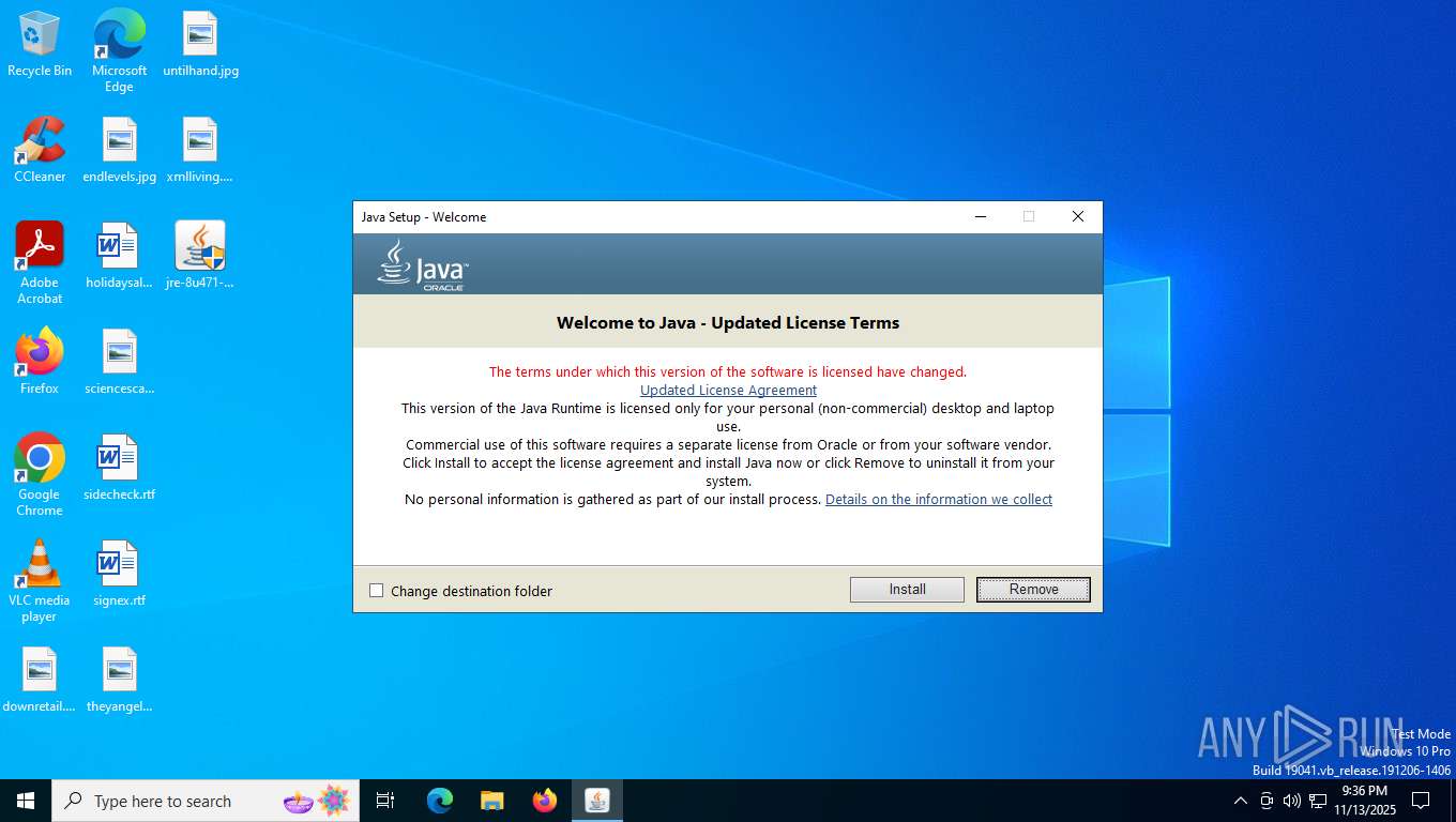Malware analysis jre-8u471-windows-x64.exe Malicious activity | ANY.RUN - Malware Sandbox Online