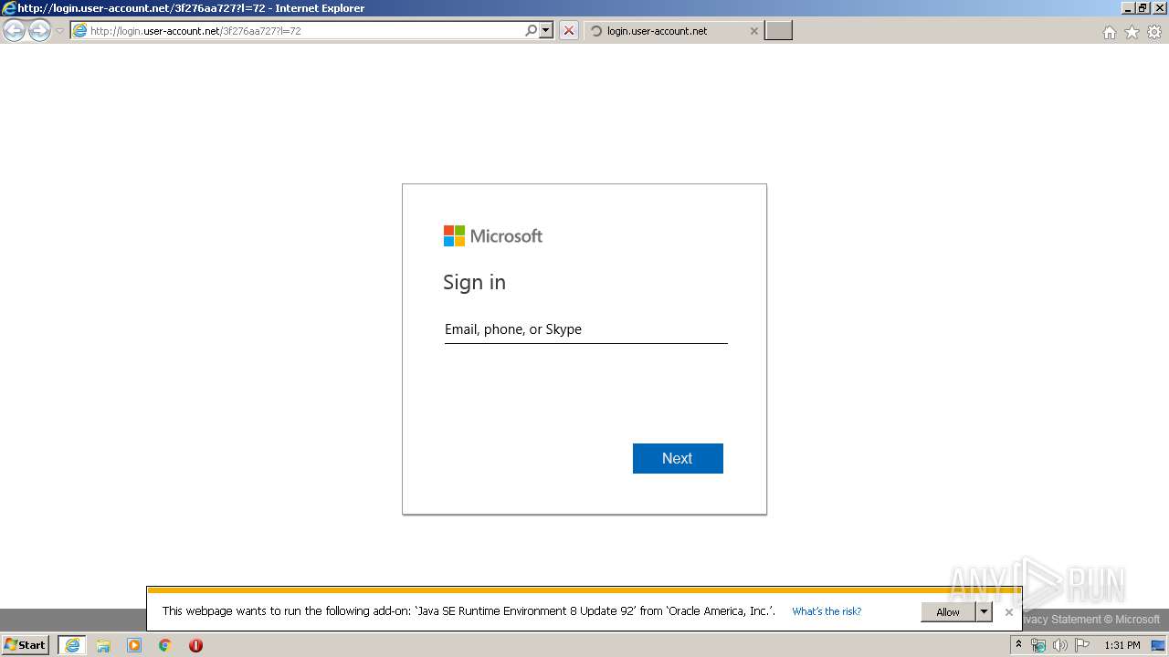 Malware analysis https://urldefense.com/v3/__http://login.user-account.net/3f276aa727?l=72 ...