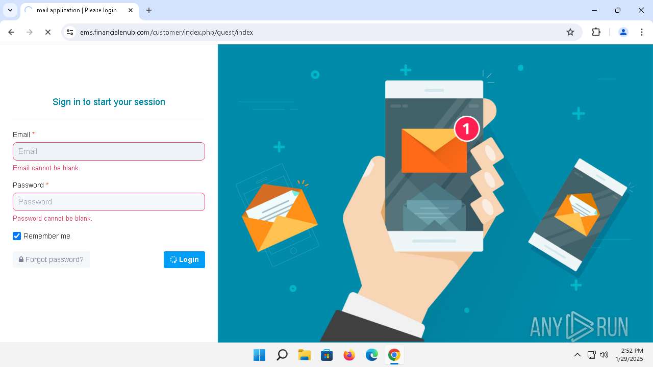 Analysis http://ems.financialenub.com No threats detected - Interactive analysis ANY.RUN