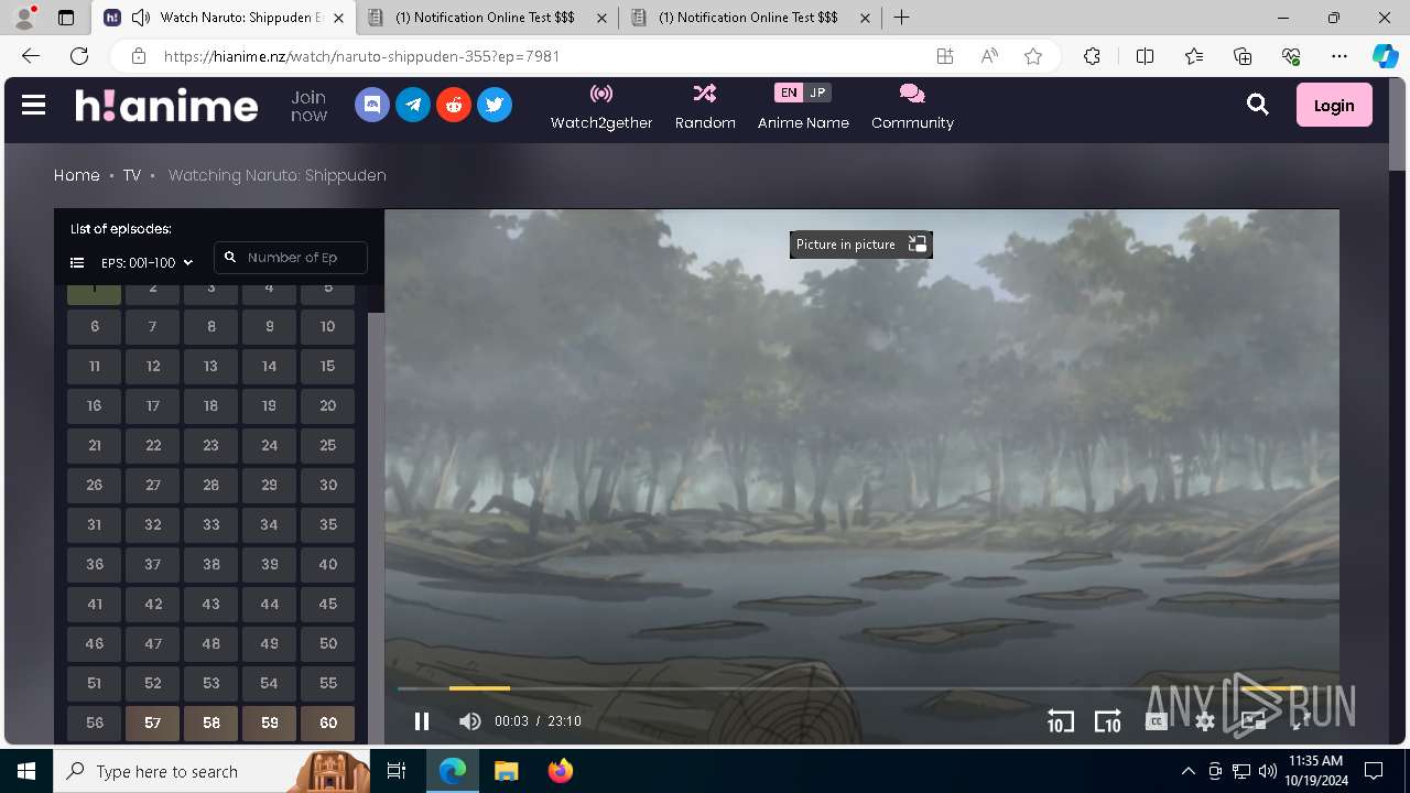 Malware analysis hianime.nz Malicious activity | ANY.RUN - Malware ...