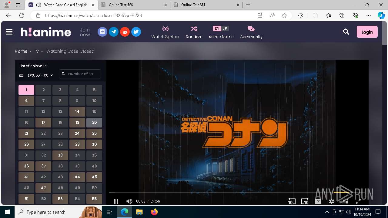 Malware analysis hianime.nz Malicious activity | ANY.RUN - Malware ...