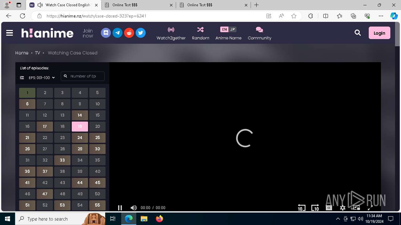 Malware analysis hianime.nz Malicious activity | ANY.RUN - Malware ...