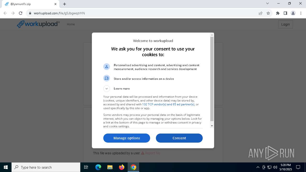Malware analysis workupload.com/file/g5JbgwqtrHN Malicious activity | ANY.RUN - Malware Sandbox ...